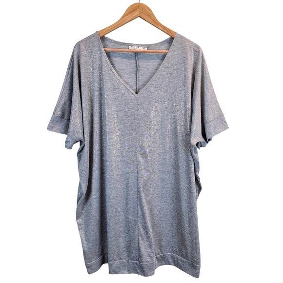 bryn Walker | Tops | Bryn Walker Oversized Metallic Vneck Tunic Top ...